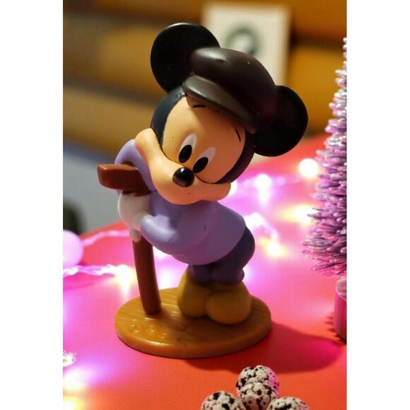 Disney | Other | Vintage Disney Mickey Mouse Figurine Cane Pose Orange ...